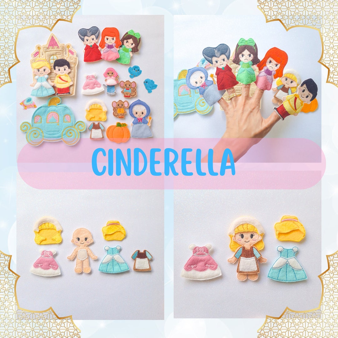 Cinderella Finger Puppet Set - ITH Embroidery Design - Digital Design ...
