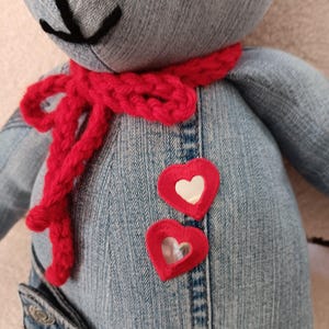 Blue Jean Denim Teddy Bear With Big Personality ~ Up-cycled! Great Gift ...