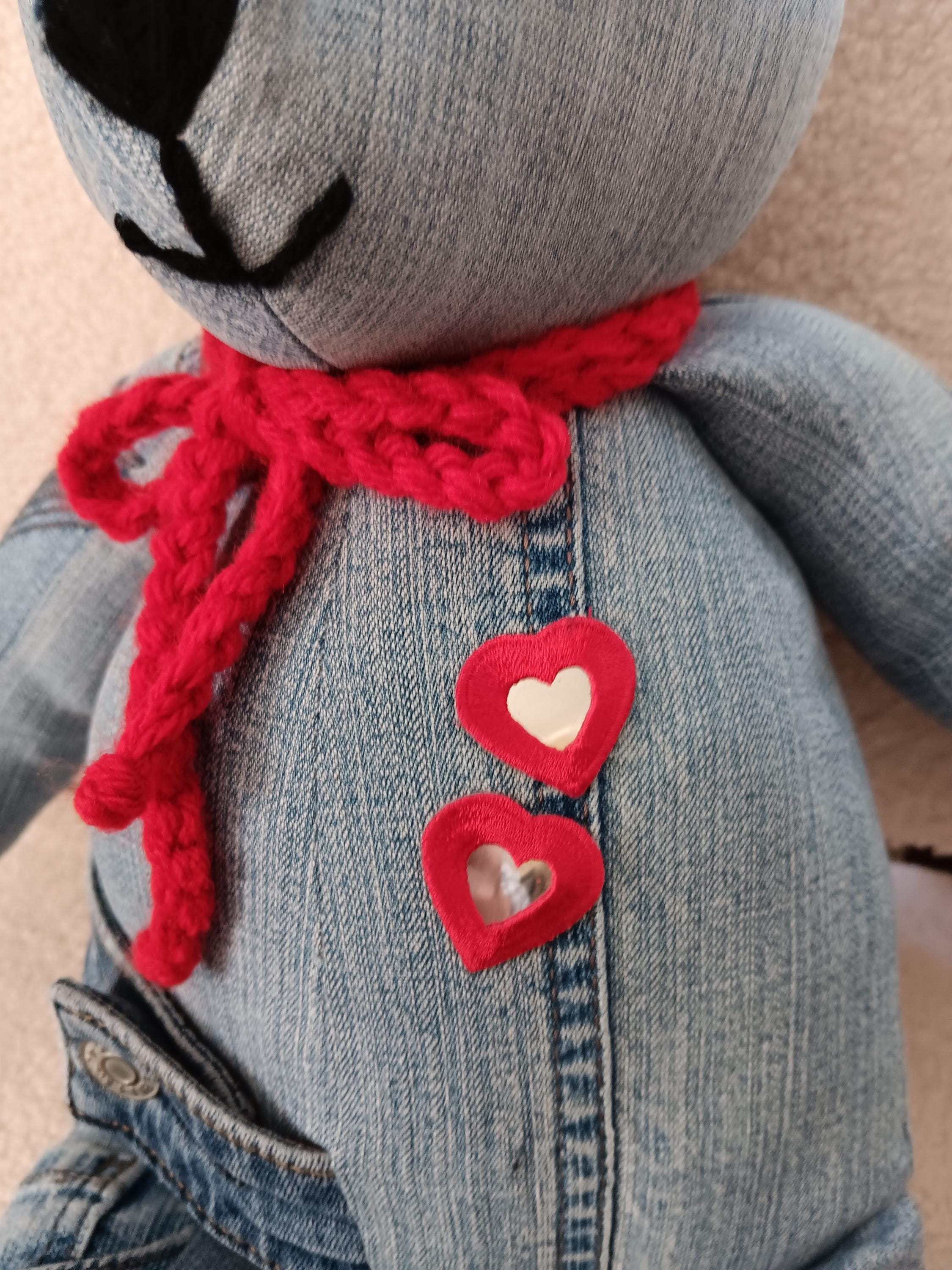 Blue Jean Denim Teddy Bear With Big Personality ~ Up-cycled! Great Gift ...