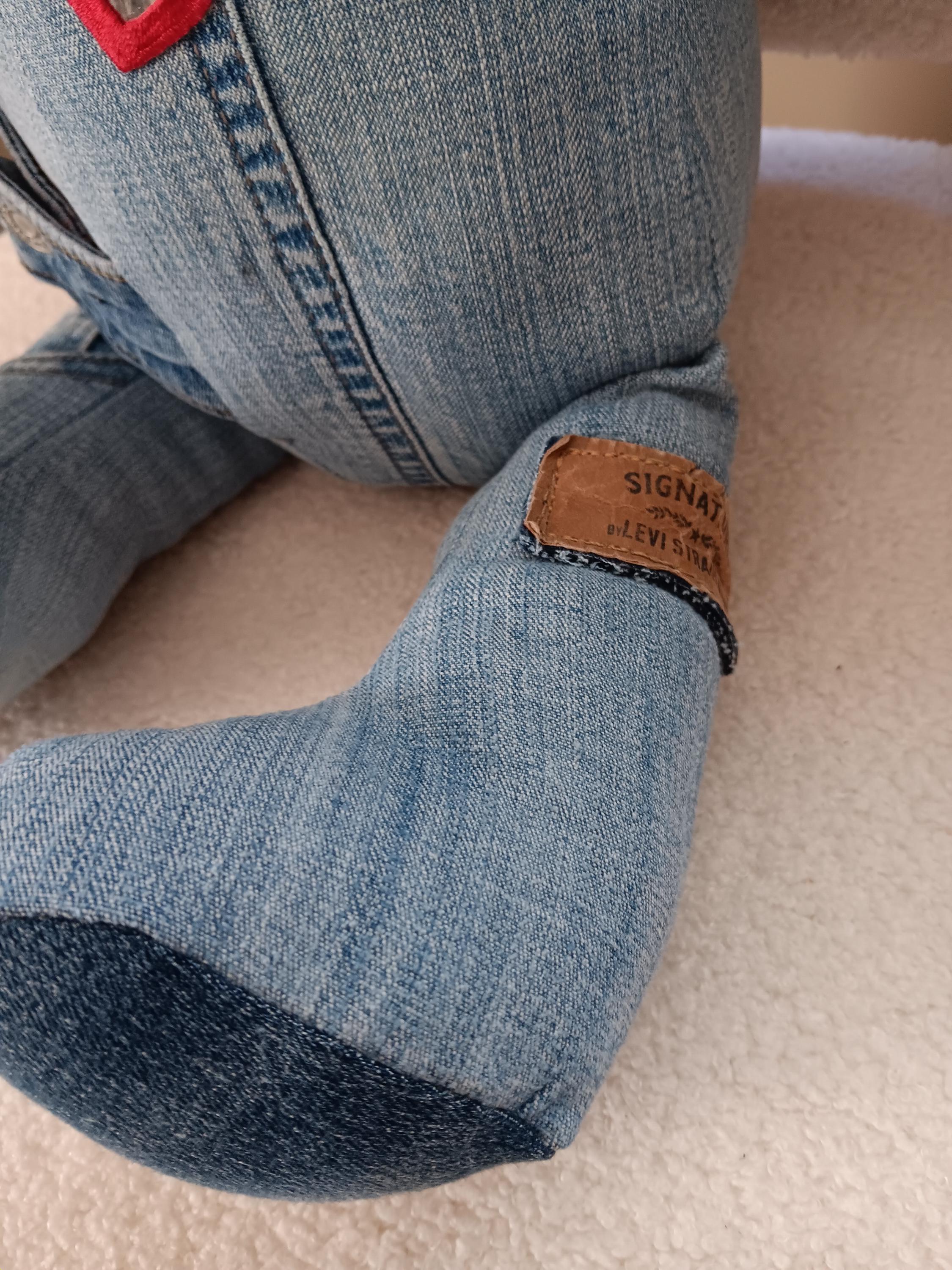 Blue Jean Denim Teddy Bear With Big Personality ~ Up-cycled! Great Gift ...