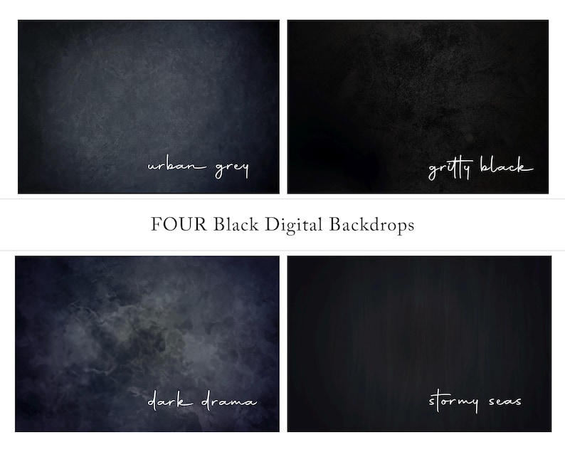Black Texture Digital Backdrops: Fine Art Photography (4 Jpgs) - Etsy