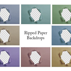Ripped Paper Photoshop Backdrop: Colorful Burst Paper Bundle (digital ...