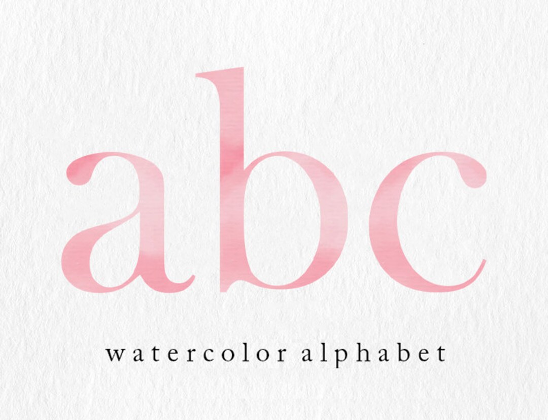 Pink Watercolor Lowercase Alphabet Clipart, Letters, A-Z, Baby Pink ...