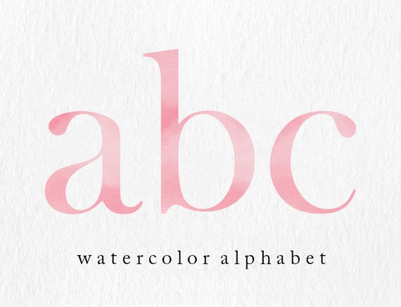 Pink Watercolor Lowercase Alphabet Clipart Letters A-Z Baby - Etsy