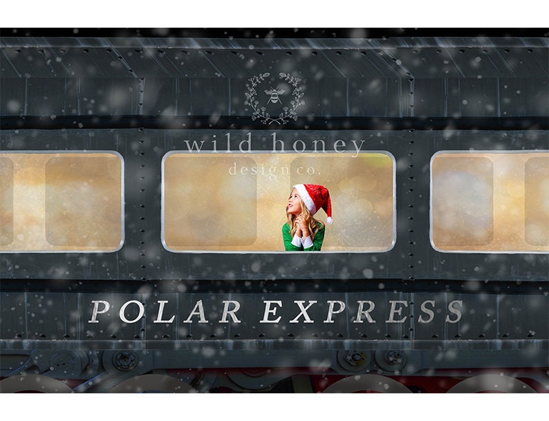 Christmas Train Digital Backdrop Polar Express Photography | Etsy