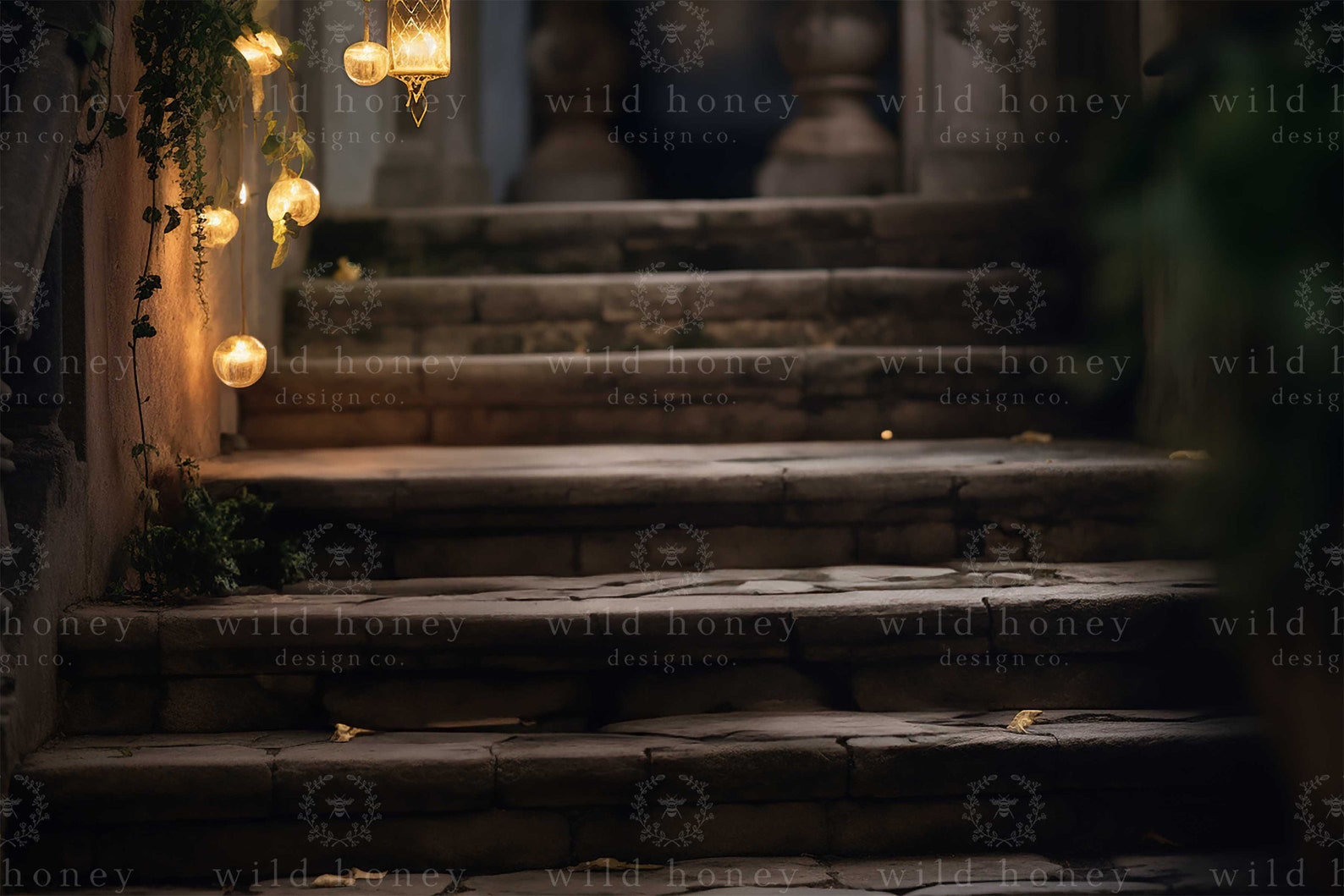 Cinderella Steps Digital Backdrop: Lights, Castle, Princess, Fairytale ...
