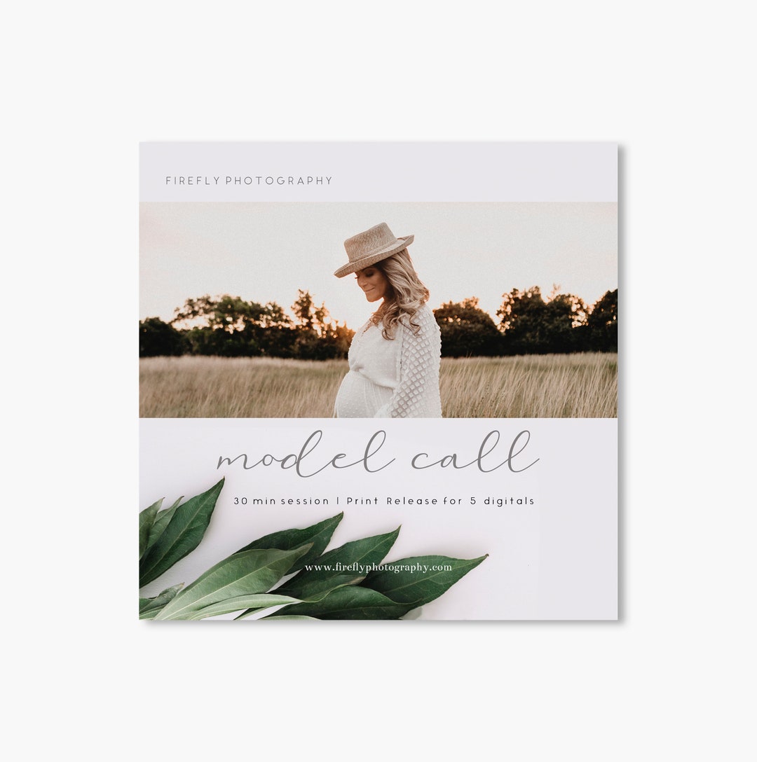 Model Call Photography Session Marketing Template Leaves - Etsy