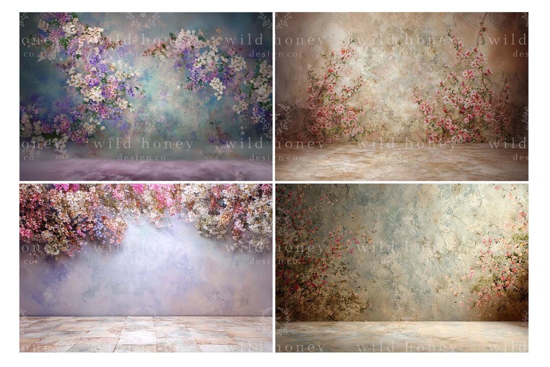 20 Floral Studio Digital Backdrops: Flower Walls, Pastel, Maternity ...