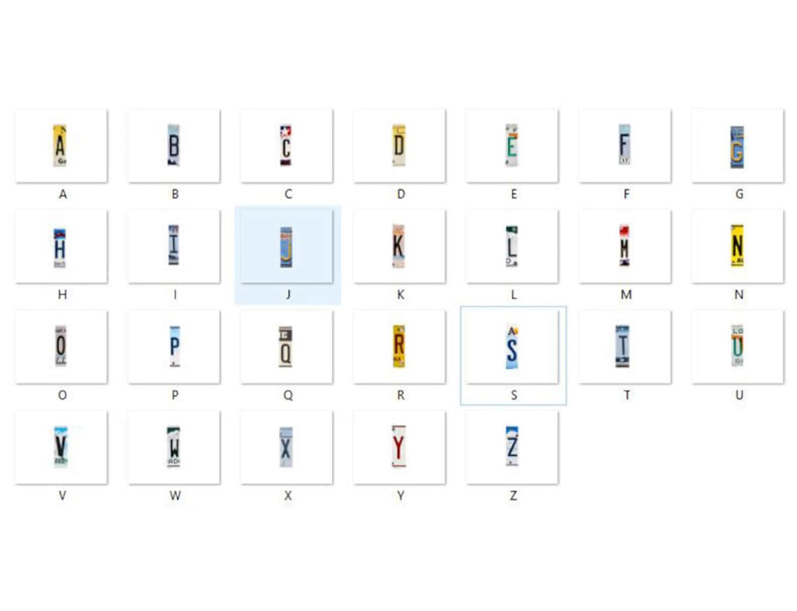 License Plate Alphabet Set Clipart Letters A-Z Numbers - Etsy