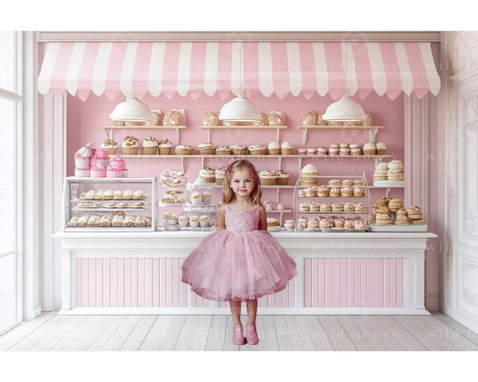 French Bakery Digital Backdrop: Pink, Cakes (digital Download) - Etsy