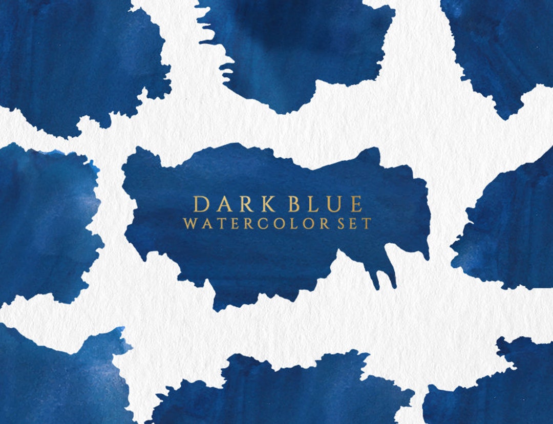 Navy Blue Watercolor Clipart, Commercial Use, Pngs, Brushstroke, Splash ...