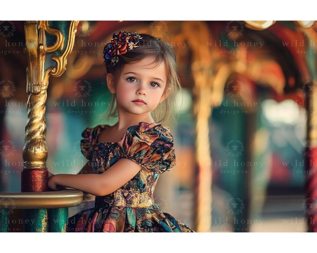 Fairground Digital Backdrop, Carousel, Carnival, Lights, Bokeh, Summer ...