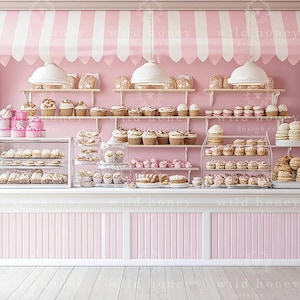 Pink French Bakery Digital Backdrop: Cakes, Portrait Photography ...