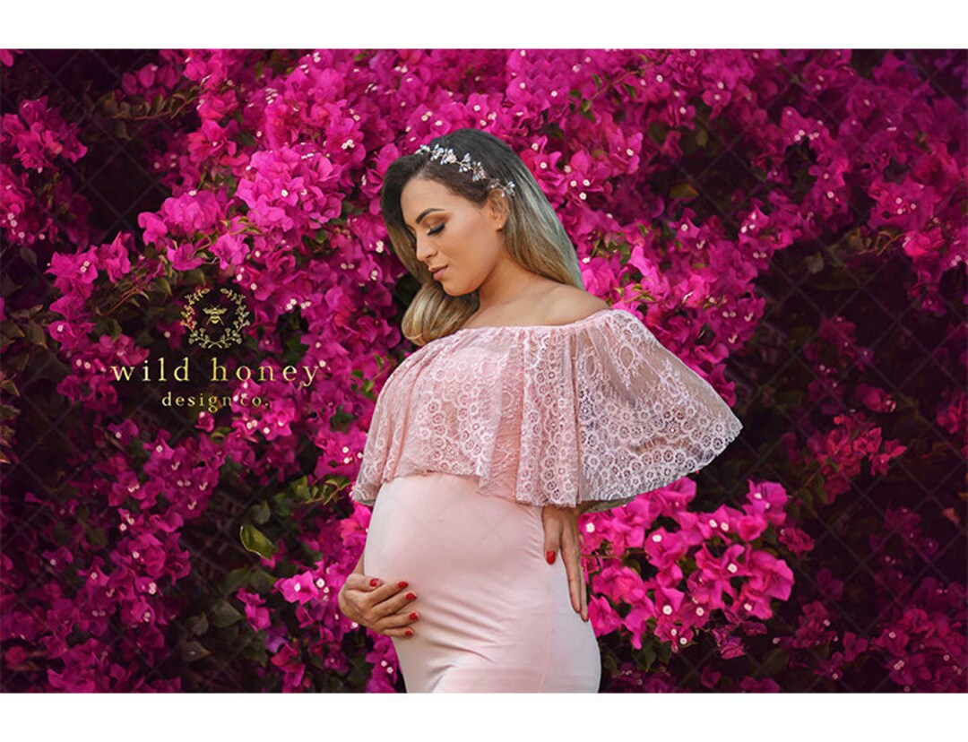 Pink Flowers Digital Backdrop, Digital Background for Photography, Pink ...