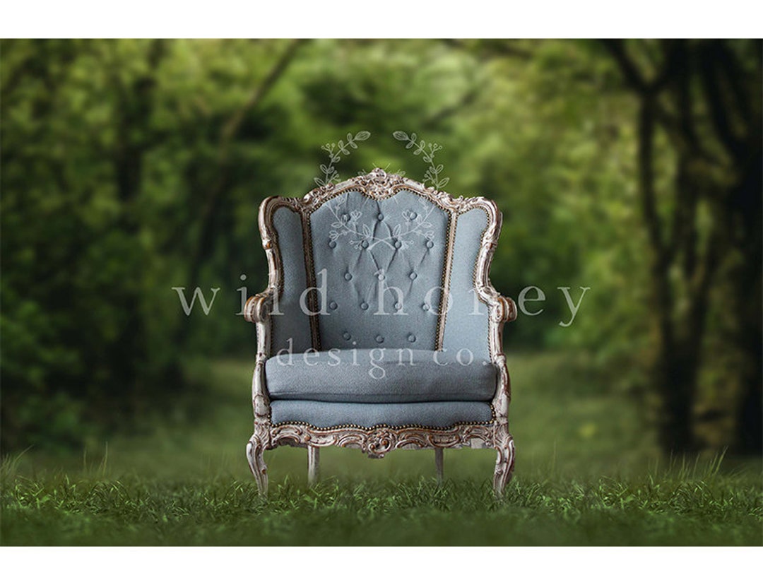 Woodland Chair Digital Backdrop: Vintage Armchair Photography ...