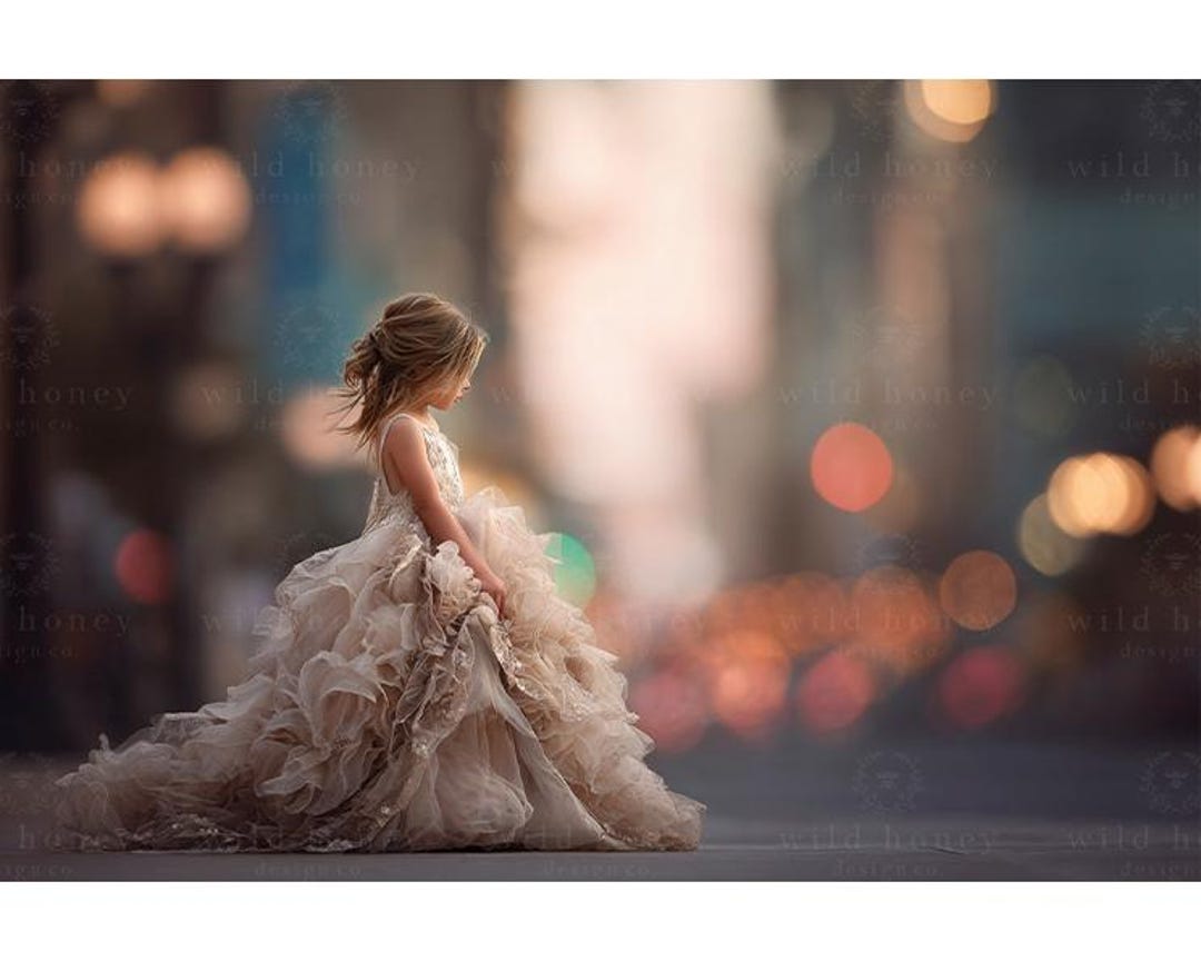 City Street Photography Backdrop: Taxi Cabs & Lights (digital Download ...