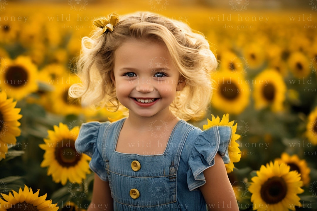 Sunflower Field Digital Backdrop: Portrait Photography (JPEG) - Etsy