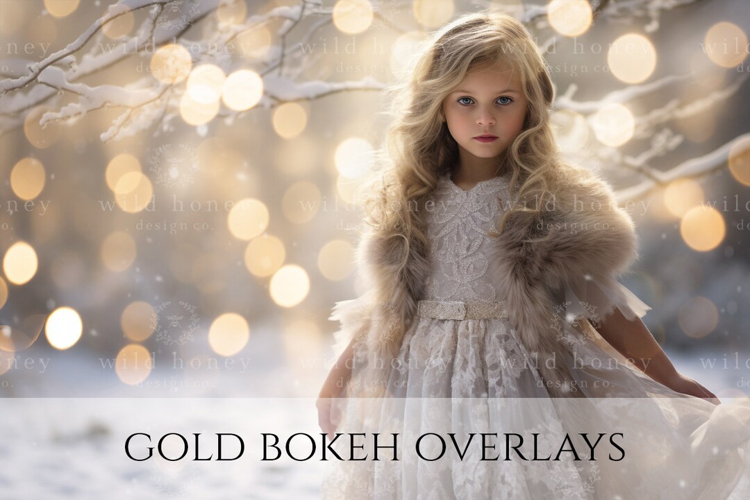 Gold Bokeh Overlays, Christmas Overlays, JPEGS, Fairy Lights, Christmas ...