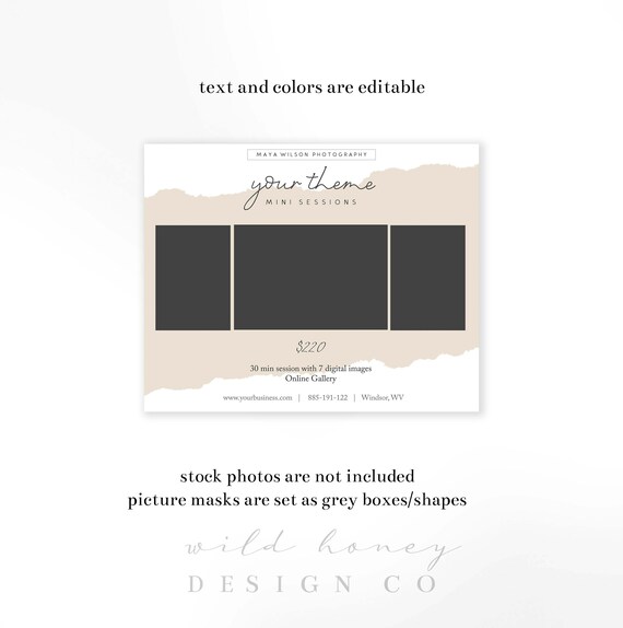 Stationery Paper Photography Session flyer Your Theme Mini Sessions ...
