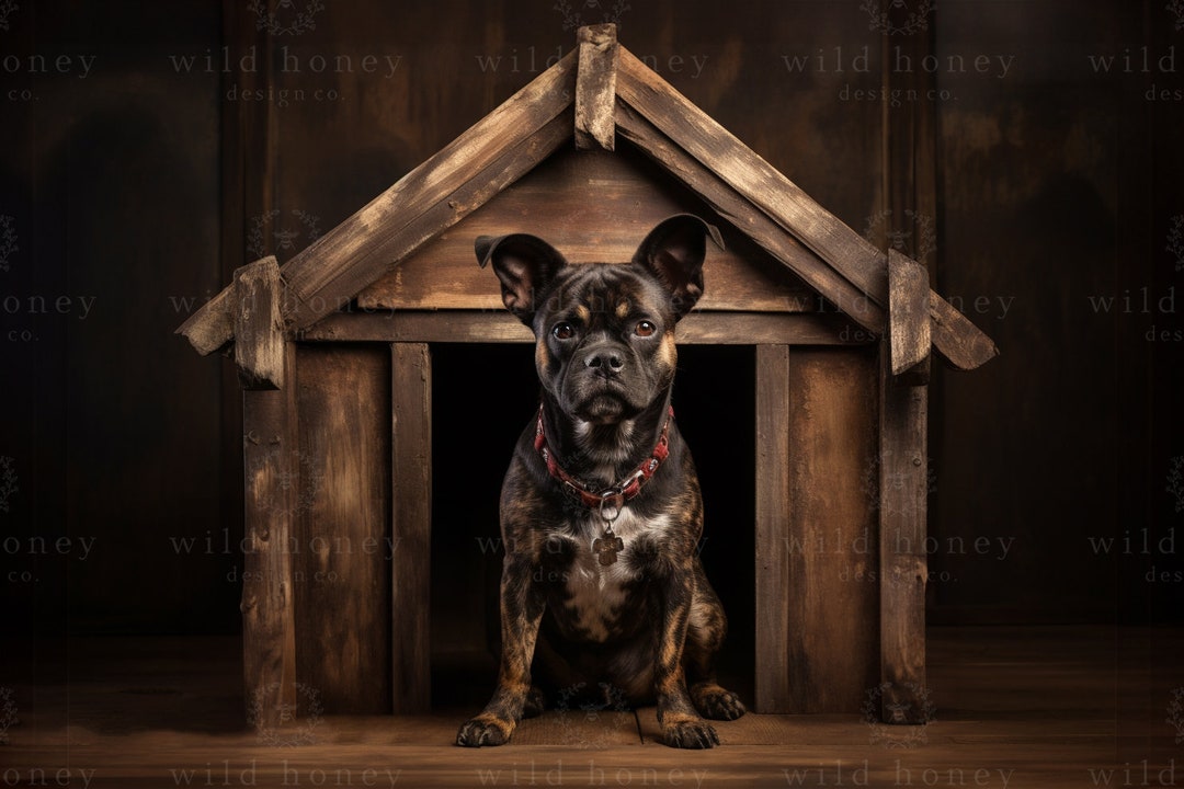 Wooden Doghouse Digital Backdrop, Kennel, Pets, Dog, Digital Background ...