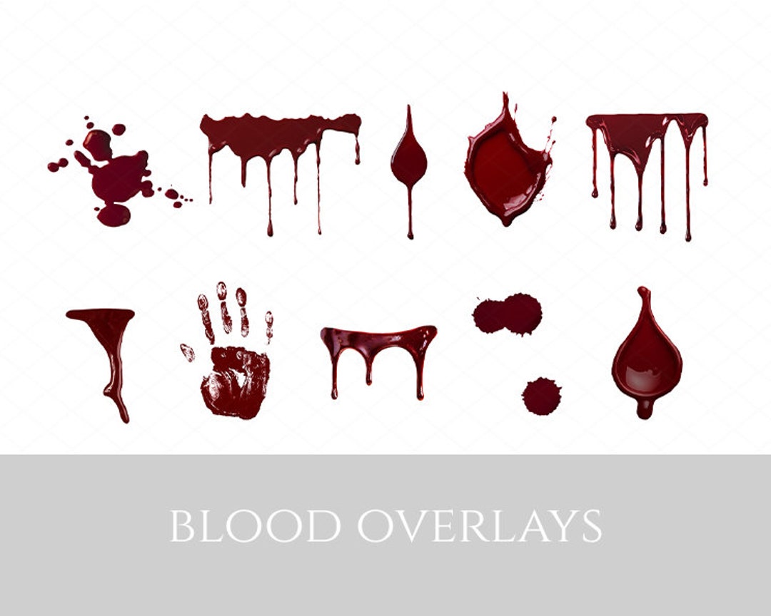 Blood Overlays, Drips, Bleeding, Halloween, Bloody Handprint, PNG ...