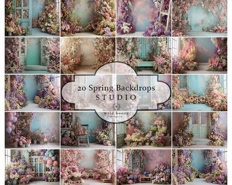 20 Spring Studio Digital Backdrops: Blossom, Studio, Easter, Flowers ...