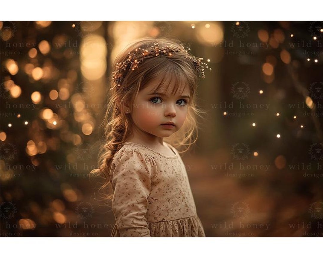Gold Bokeh Digital Backdrop, Branch, Tree, Lights, Bokeh, Fireflies ...