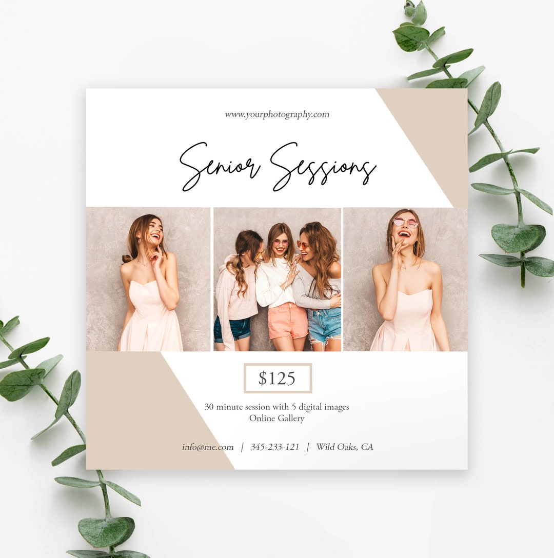 Senior Photography Marketing Template, Class of 2024, 2025. Senior Mini ...