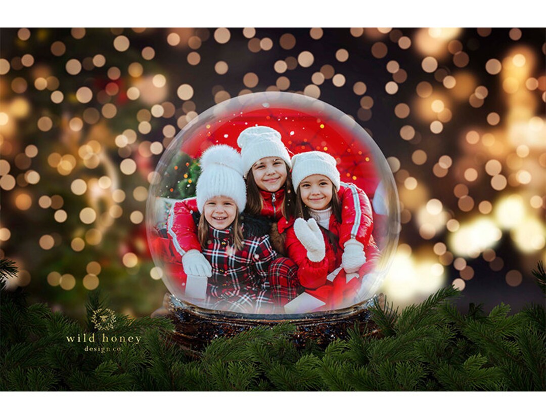Christmas Snow Globe Digital Backdrop, Photoshop, Photography, Xmas ...