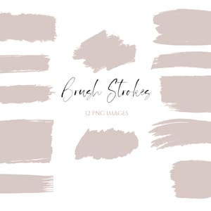 Beige Brushstrokes, Commercial Use, Dusky Pink, Clipart, Watercolor ...