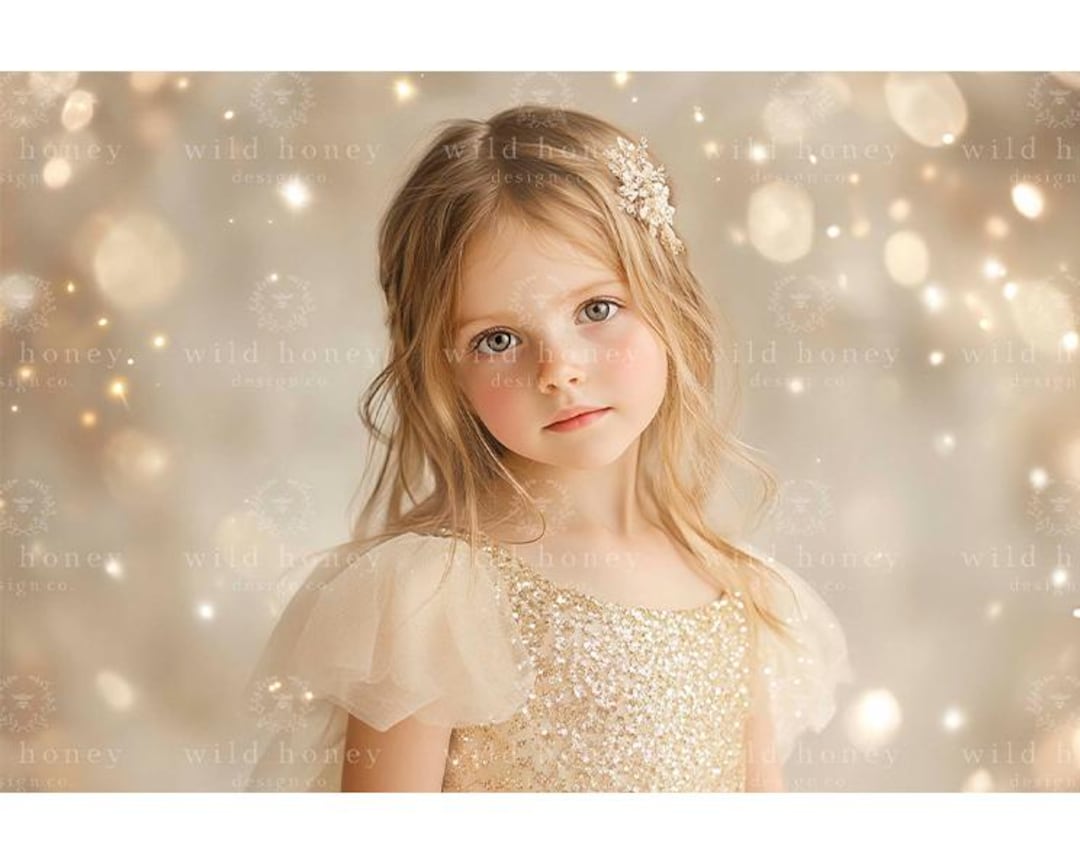 Gold Bokeh Digital Backdrop: Studio, Portrait Photography (digital ...