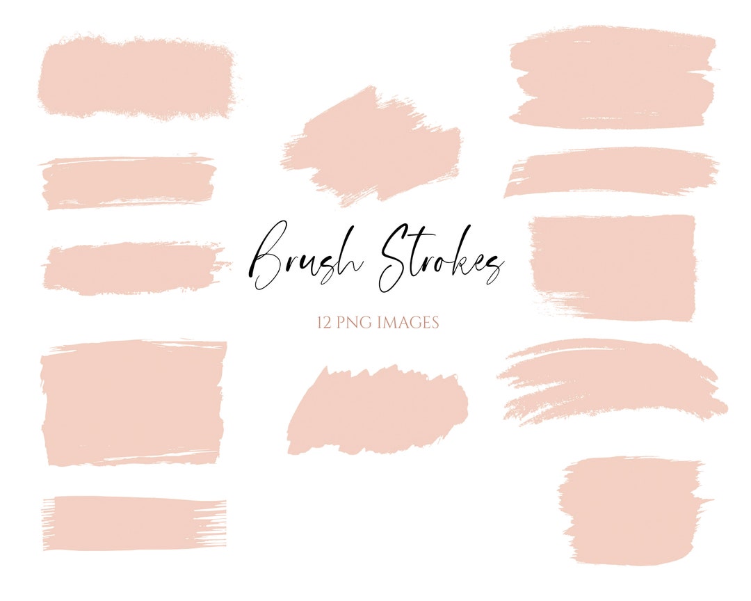 Peach Brushstrokes, Commercial Use, Pink, Clipart, Watercolor Brush ...
