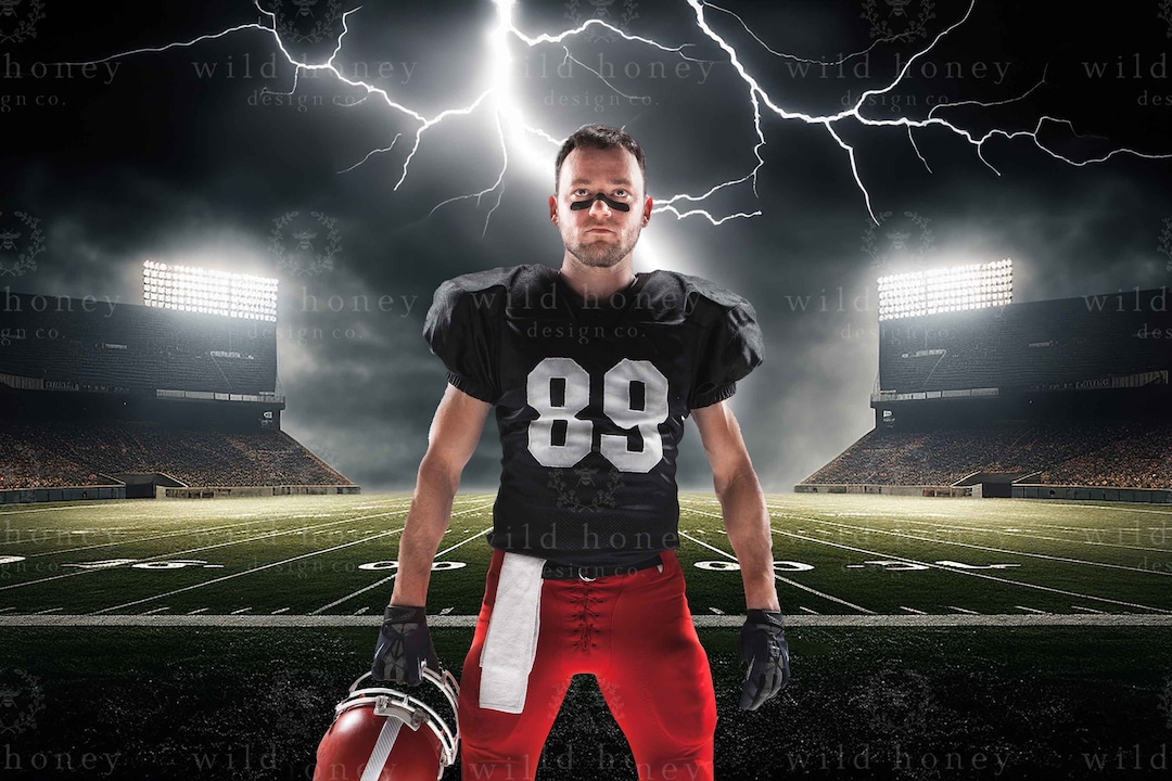 Football Field Digital Backdrop, American Football Player, Sports ...