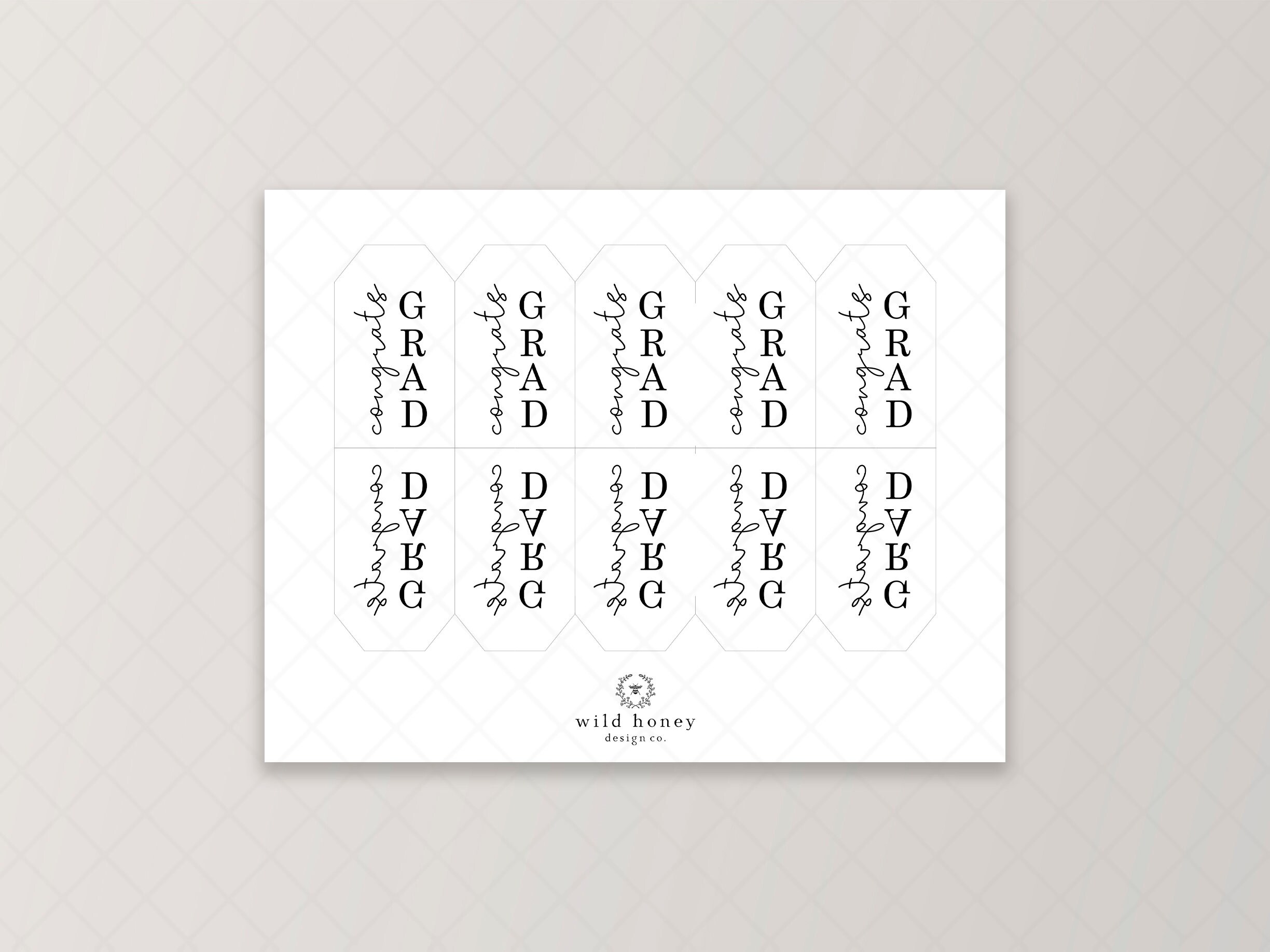 Congrats Grad Printable Gift Tags: Graduation Cookie Tag (JPEG) - Etsy