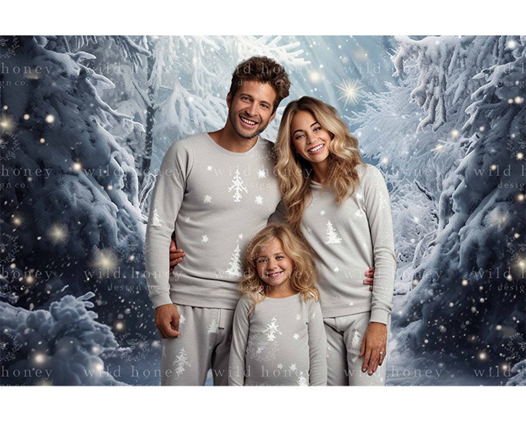 Snow Forest Studio Digital Backdrop, Christmas, Xmas, Festive, Snow ...