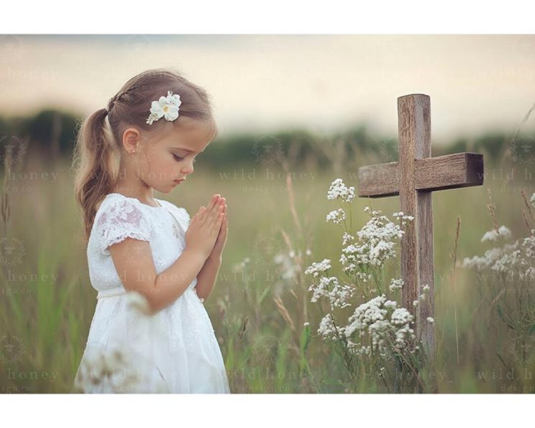 Prayer Cross Digital Backdrop, Meadow, Portrait Photography, Christian ...