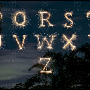 Sparkler Alphabet Overlays, Fireworks, Wedding, Night, Commerical Use ...