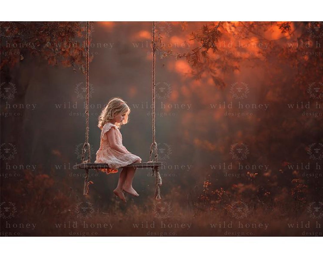 Fall Swing Digital Backdrop, Field, Sunset, Grasses, Portrait, Park ...