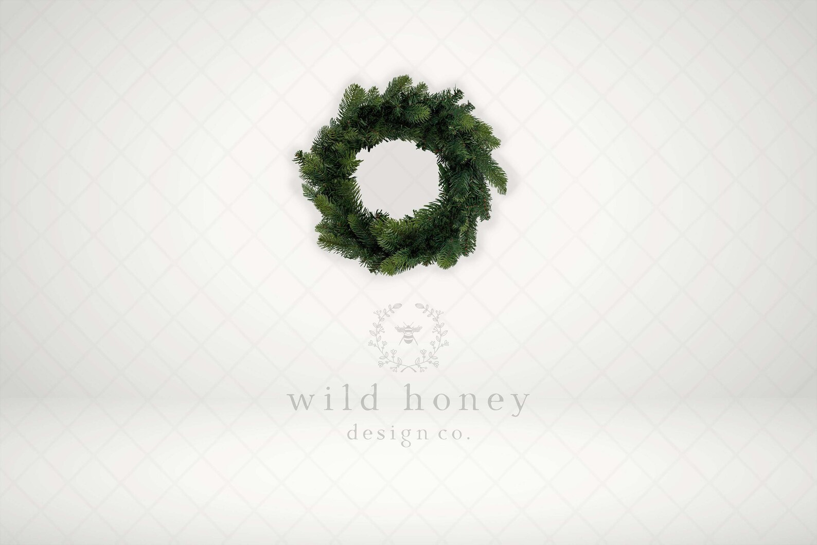 Christmas Wreath Studio Digital Backdrop: Holiday Photography (digital ...