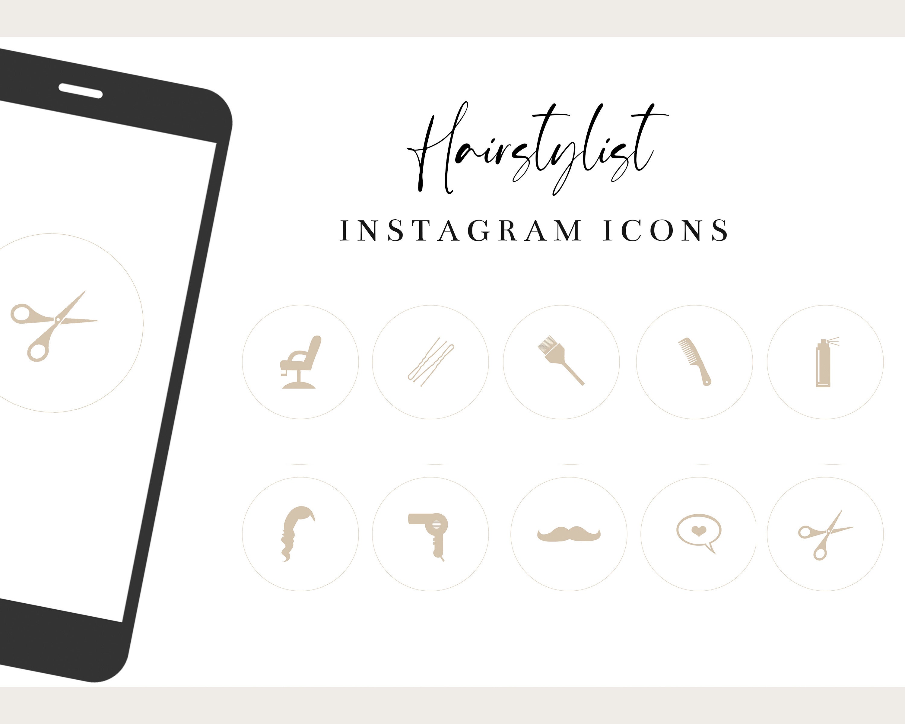 Instagram Story Highlight Cover Icons Hairstylist Etsy