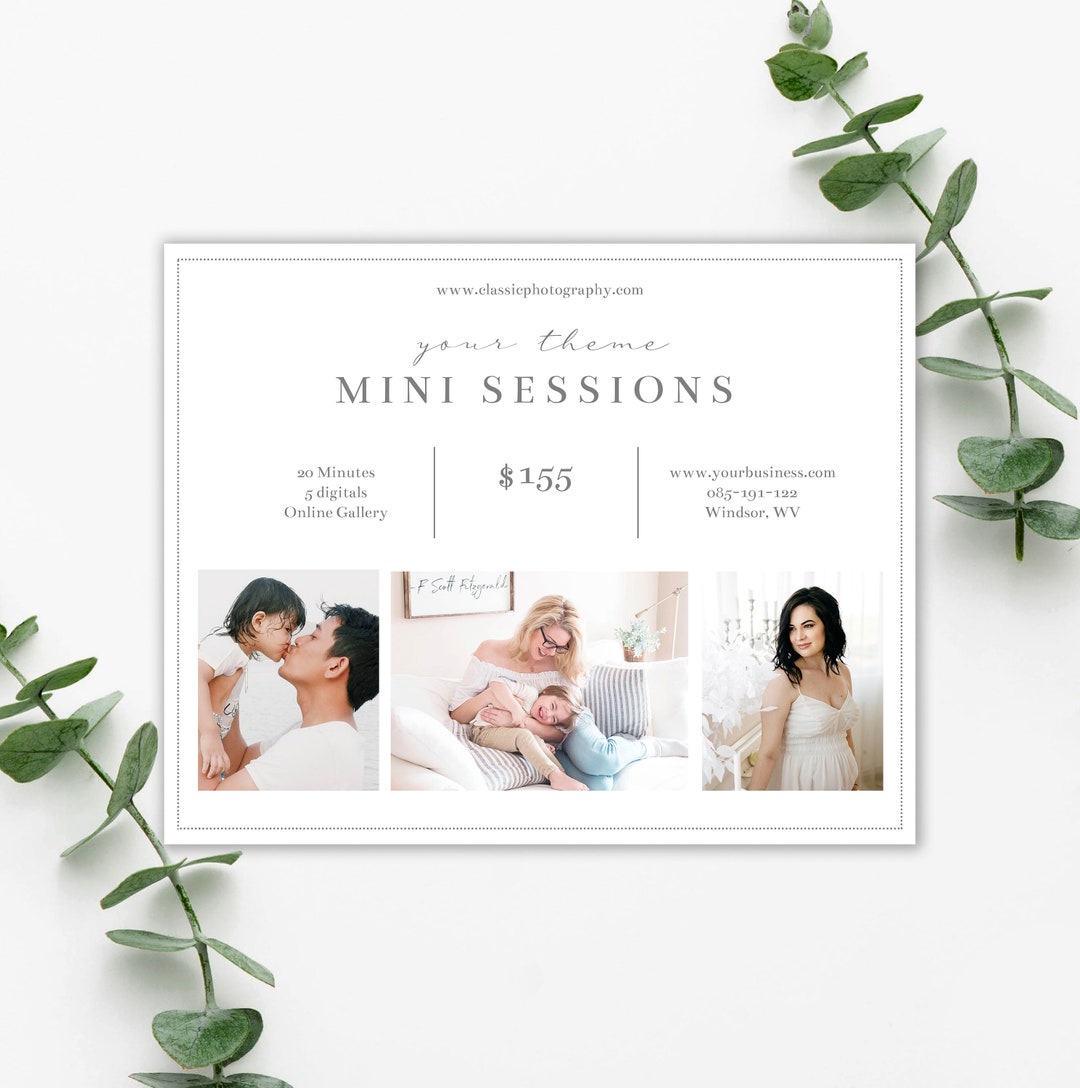 Mini Session Marketing Template, Photography Session Flyer, Digital ...