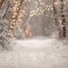 Winter Lights Digital Backdrop: Gold Bokeh, Snowy Trees (digital ...