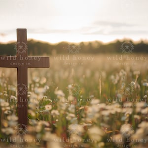 Easter Cross Digital Backdrop, Meadow, Portrait Photography, Grass ...