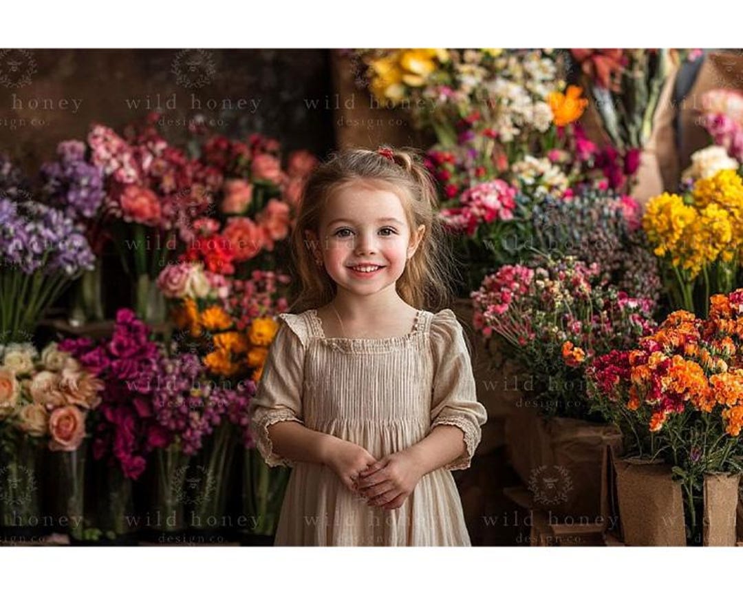 Flower Stall Digital Backdrop, Florist, Store, Portrait Photography ...