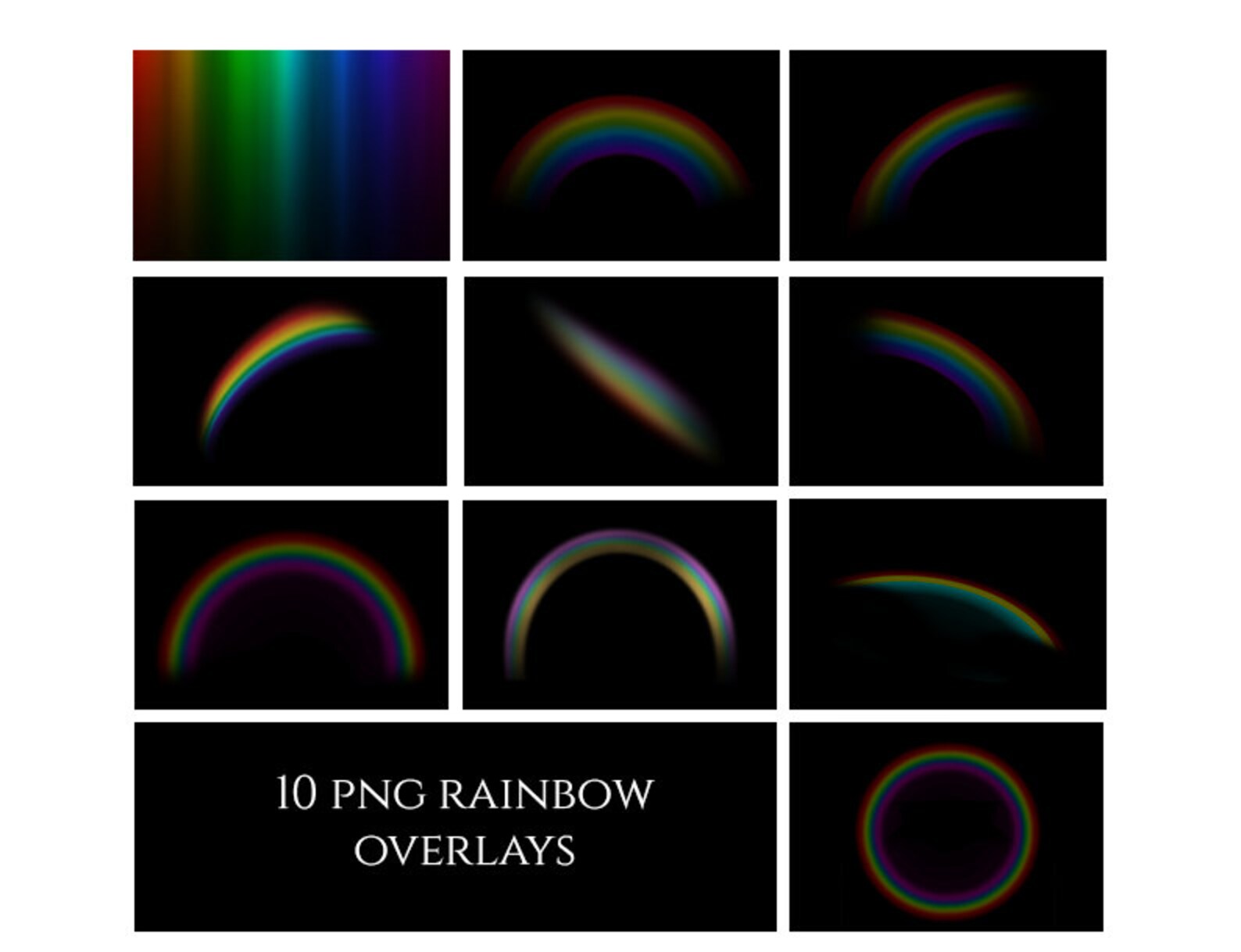 Rainbow Overlays Photoshop Overlays PS Overlay Lens Flare - Etsy