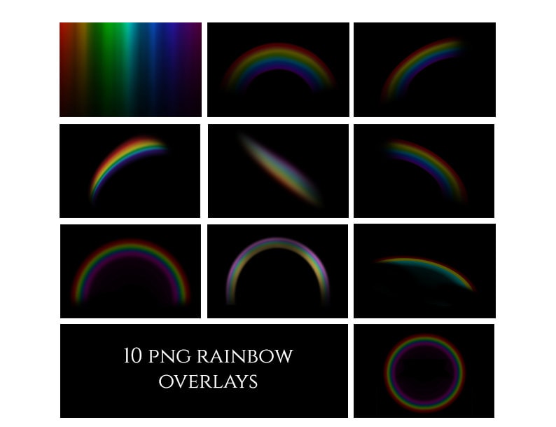 Rainbow Overlays Photoshop Overlays PS Overlay Lens Flare - Etsy Canada