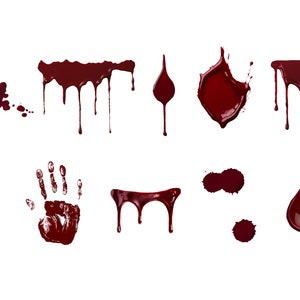 Blood Overlays, Drips, Bleeding, Halloween, Bloody Handprint, PNG ...