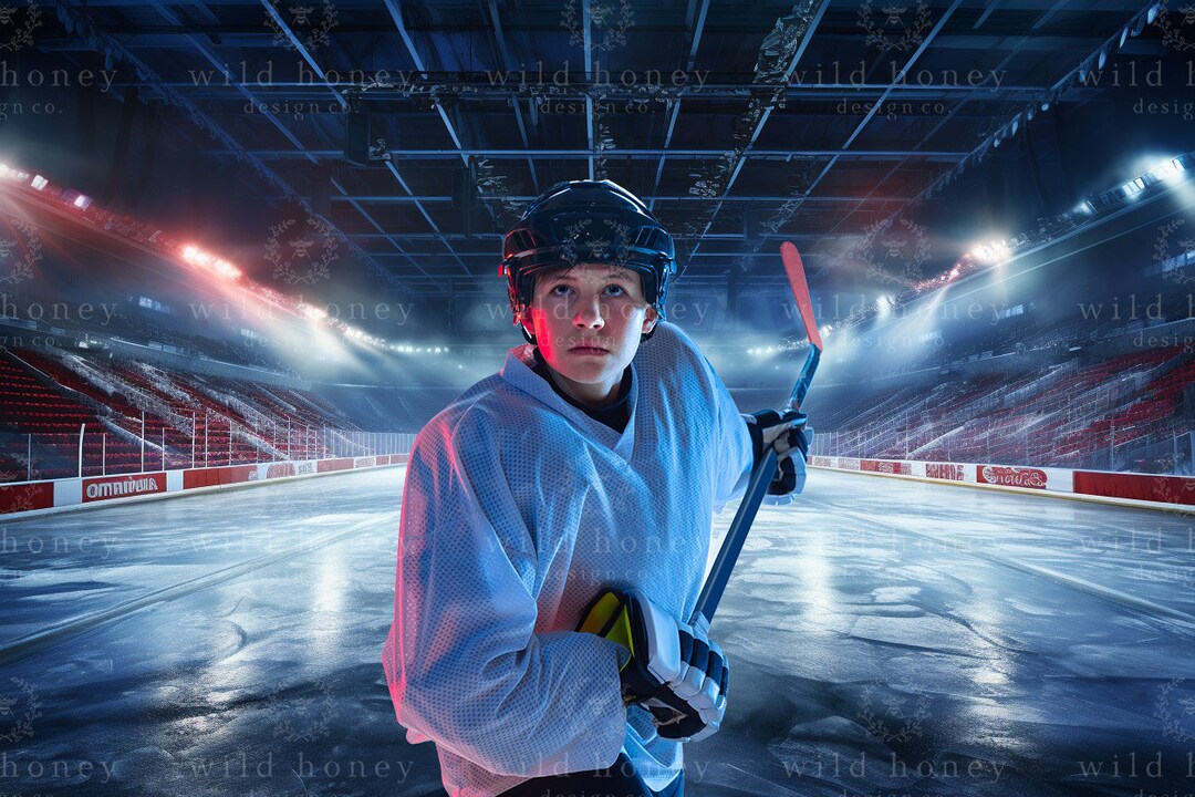 Ice Hockey Arena Digital Backdrop, Ice Rink, Skating, Hockey, Speed ...