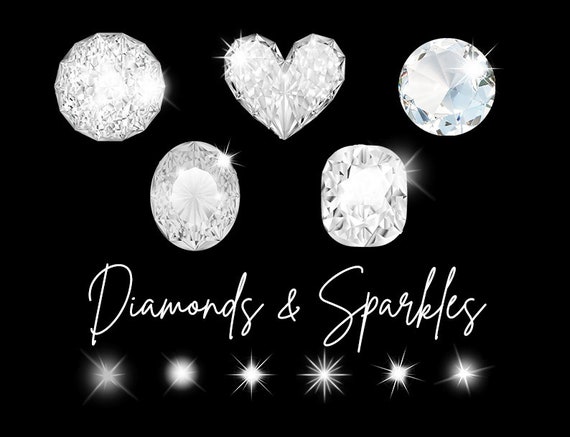 Diamond Overlays PNG Clipart Sparkles Jewels Transparent | Etsy