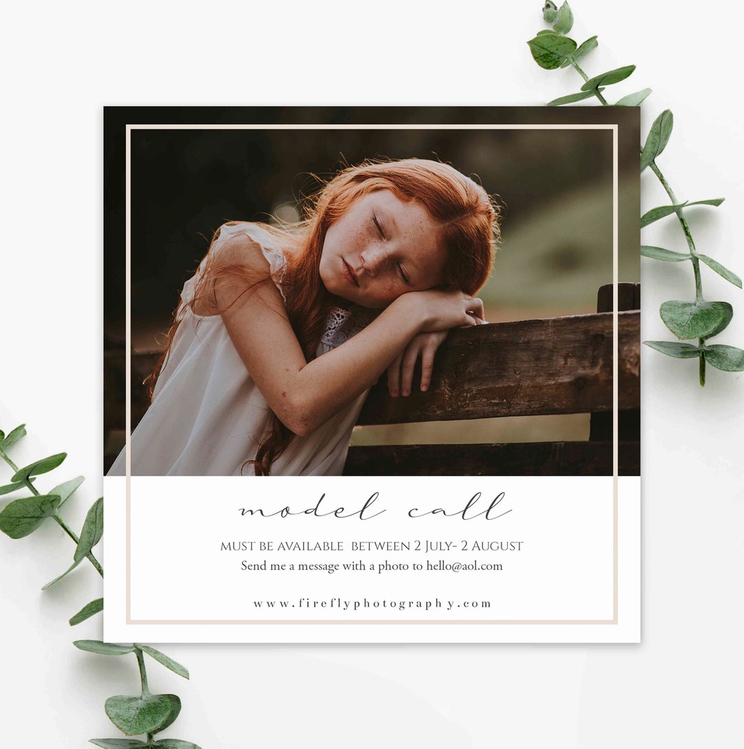 Model Call Photography Session Marketing Template Photography - Etsy
